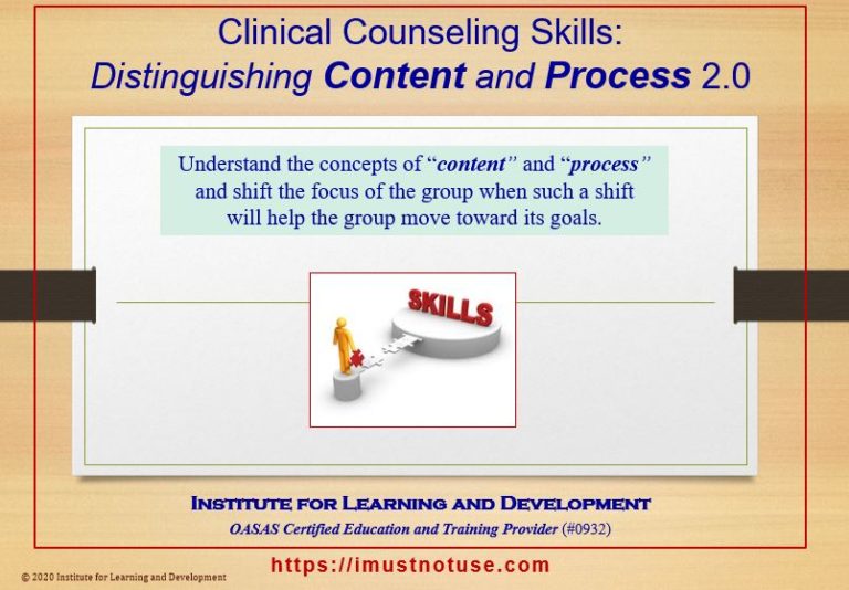 Clinical Counseling Skills: Distinguishing “Content” and “Process” 2.0 ...